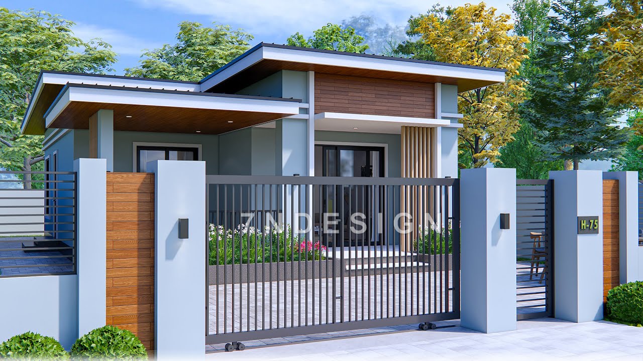 7 x 11 Meters House Design | Cozy and Modern | 2Bedroom House - YouTube