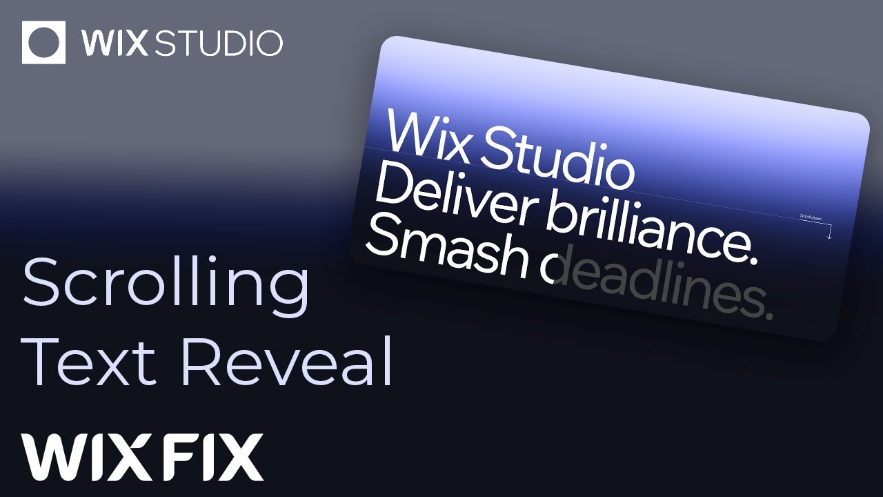 Scrolling Text Reveal in Wix Studio | Wix Fix - YouTube
