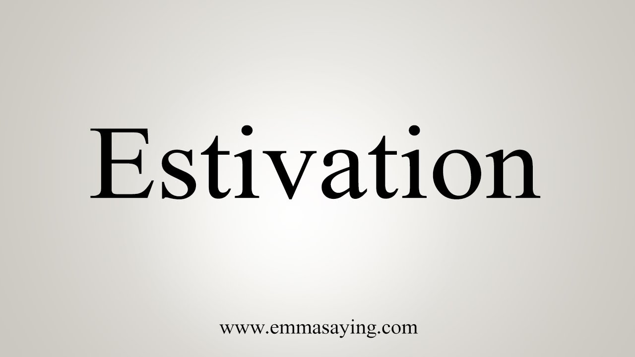 How To Say Estivation - YouTube