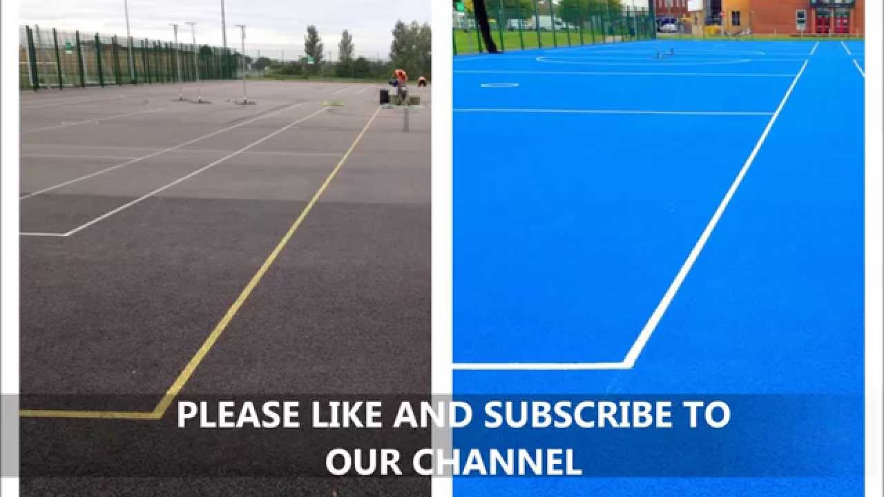 Line Marking To Netball Courts Lancashire - YouTube