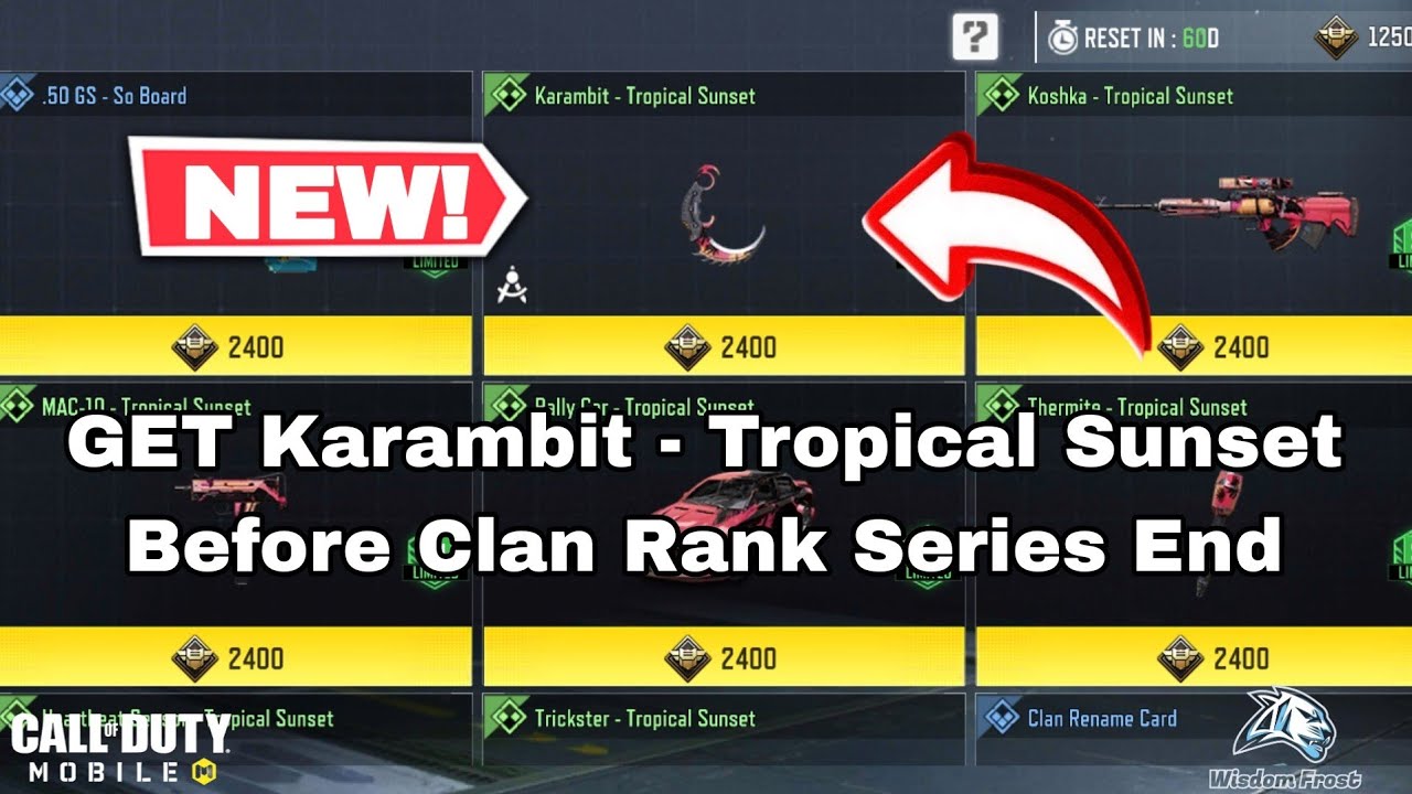GET Karambit - Tropical Sunset From Clan Store | How to EQUIP in MP and ...