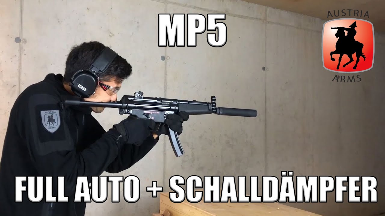 H&K MP5 FULL AUTO 9mm - German Review / Austriaarms - YouTube