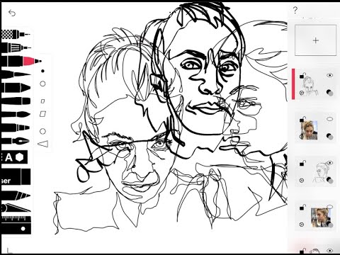 Continuous Line Digital Portraits - YouTube