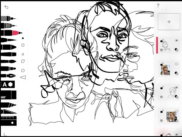 Continuous Line Contour Portrait Foundations2022: A Week Of Continuous