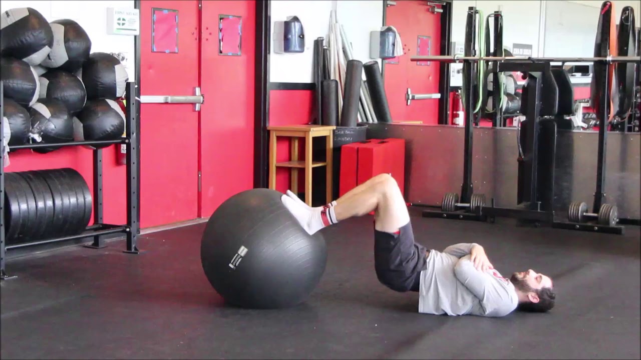 Physioball Bent Knee Hip Extension - YouTube