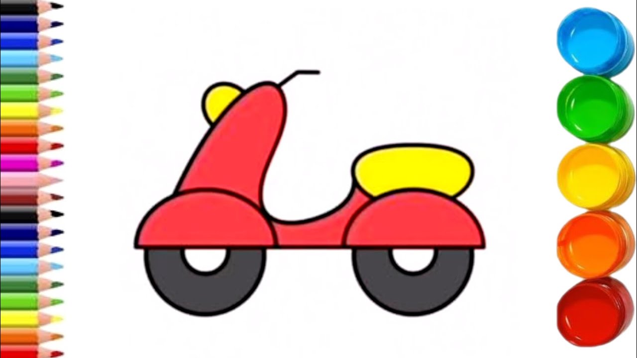 Simple Motorcycle Drawing Tutorial | How to Draw a Motorcycle Easy ...