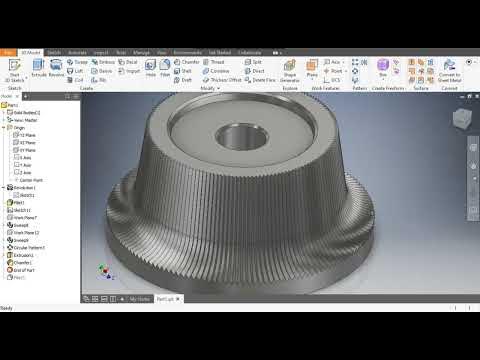 Knob Design in Autodesk Inventor Tutorials || Knurling in Autodesk Inventor || 3d Part Design in ...