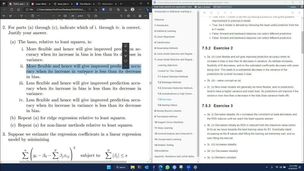 ISLR: Linear Model Selection and Regularization Part 2 (islr05 6) - YouTube