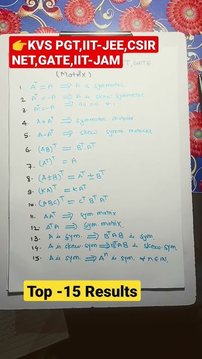 👉KVS PGT, IIT-JEE,CSIR NET,GATE,IIT-JAM🔥LINEAR ALGEBRA🔥MATRICES - YouTube