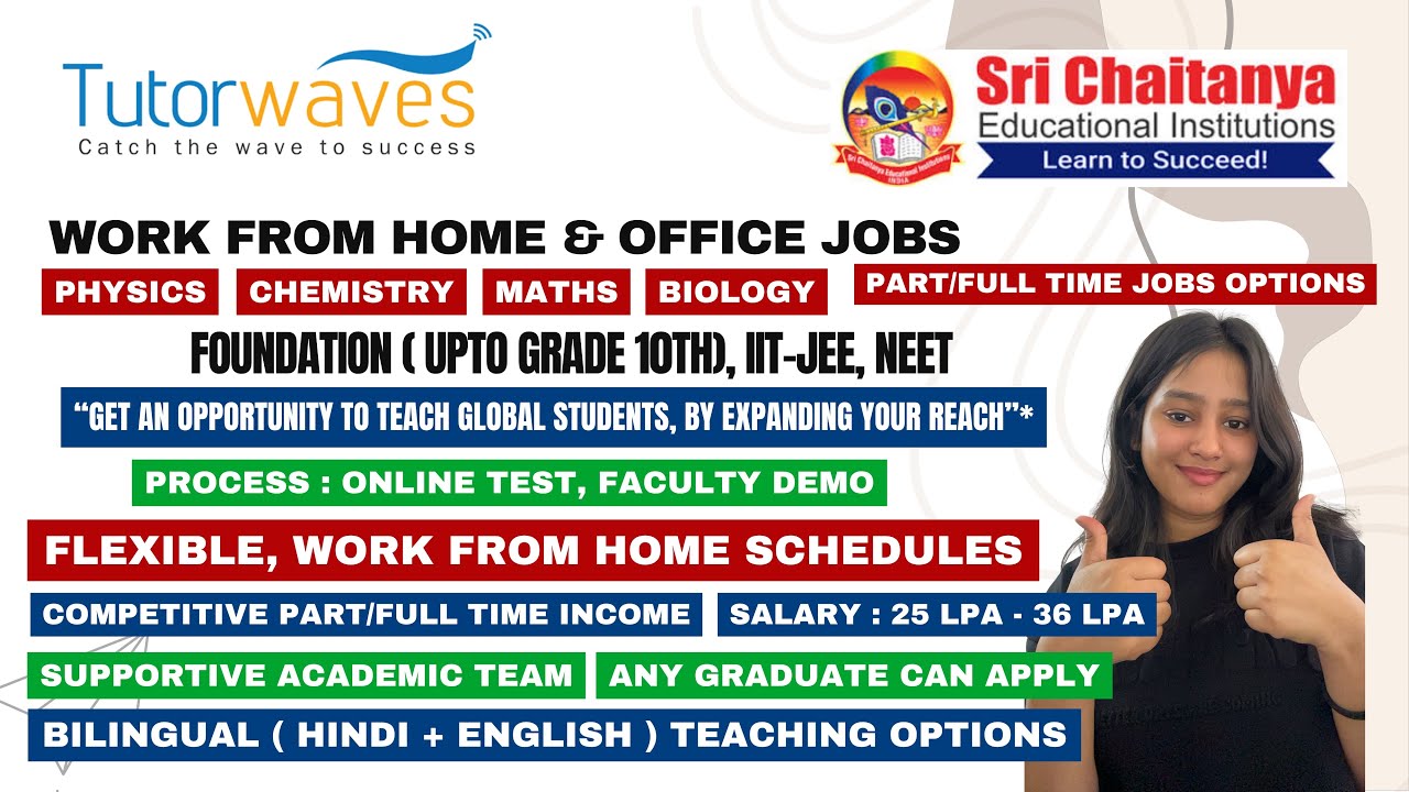 Sri Chaitanya & Tutorwaves Solutions Pvt Ltd Hirings 2025 | Work From ...