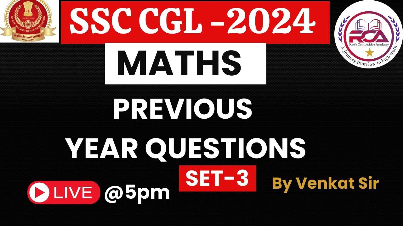 SSC CGL 2024 | SSC CGL Maths Previous Year Questions|SSC CGL Maths ...