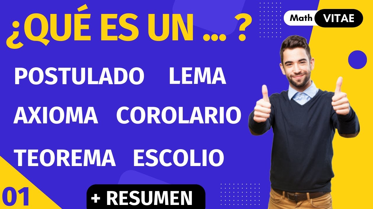 QUÉ ES UN axioma, postulado, proposición, teorema, lema, corolario ...