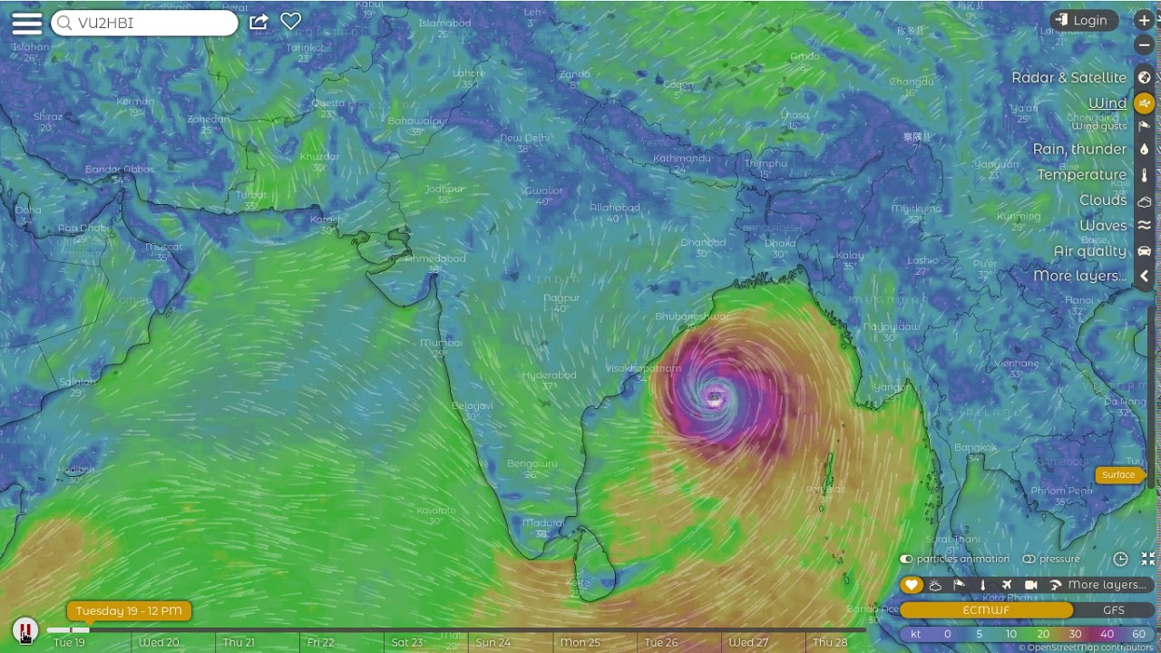 The Live Wind Tracker application for Cyclone Amphan - YouTube