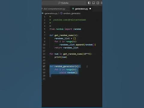 Why You Should Use Generators #python #programming #coding - YouTube