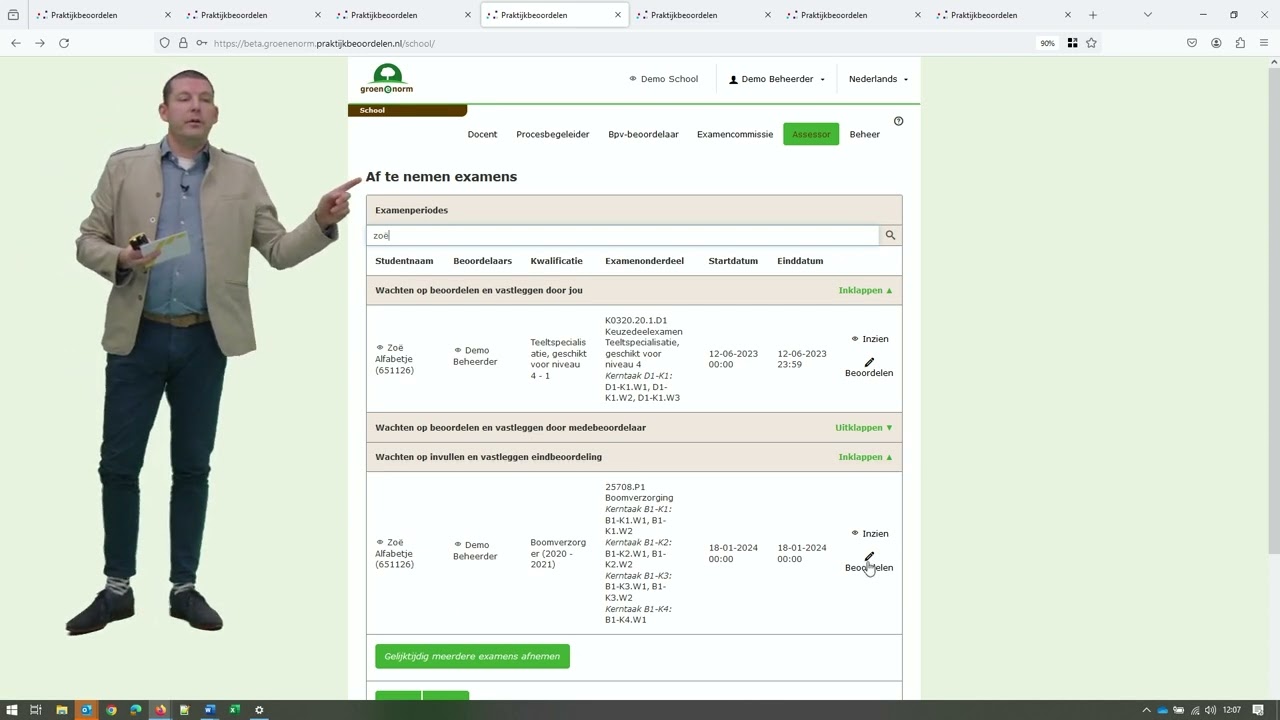 Examenwerk Praktijkbeoordelen Student Examenwerk