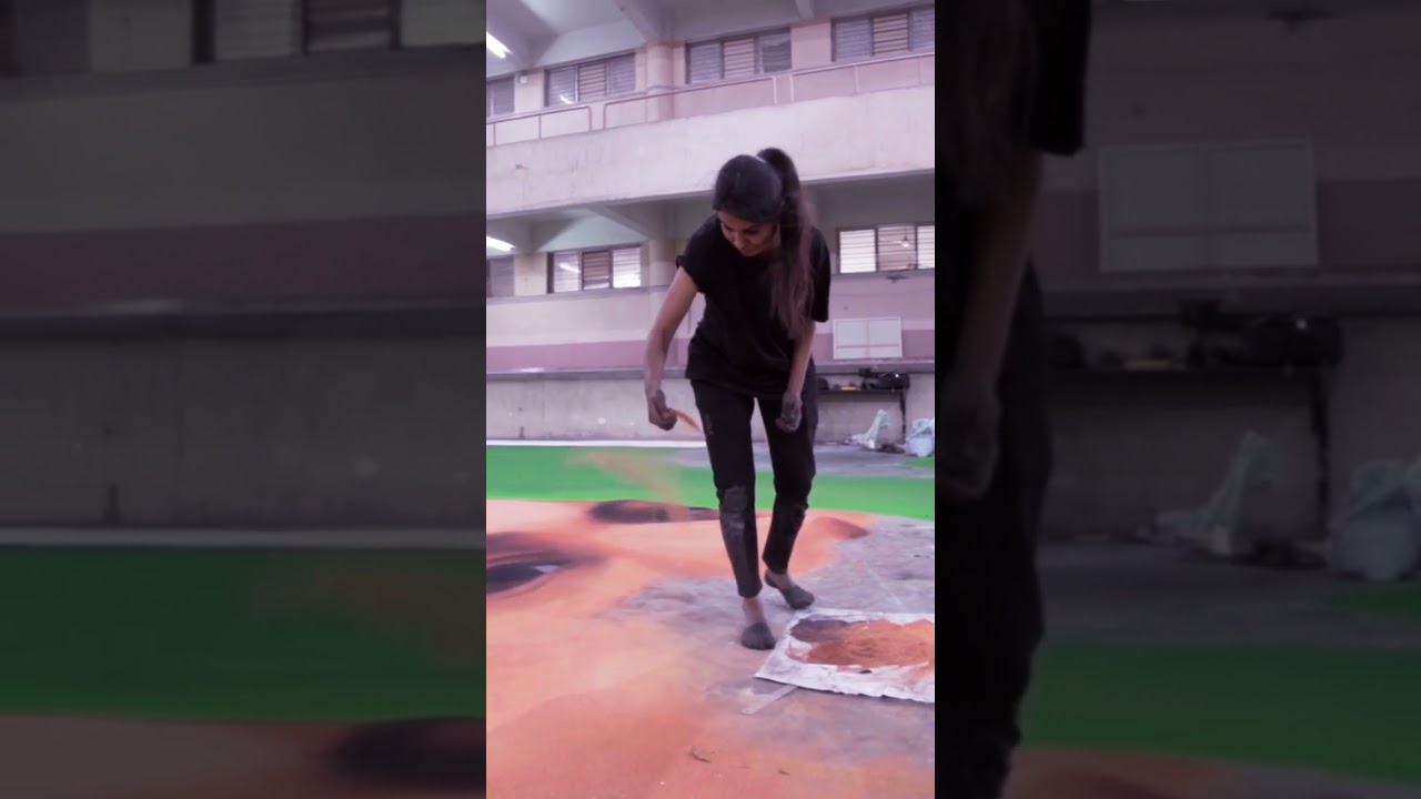 shikha Sharma biggest Rangoli#shorts - YouTube