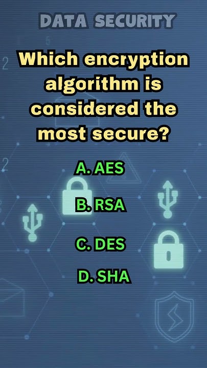 Cybersecurity - Data Security - Which encryption algorithm is most ...