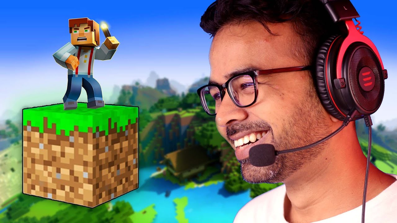 MINECRAFT ONE BLOCK CHALLENGE | TANGO BHAI - YouTube