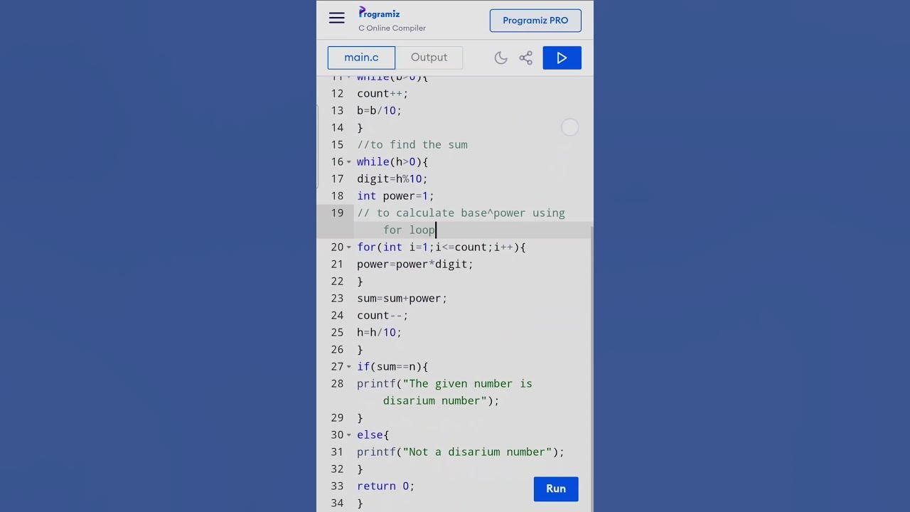 Program to check given number is a disarium number in c Language - YouTube