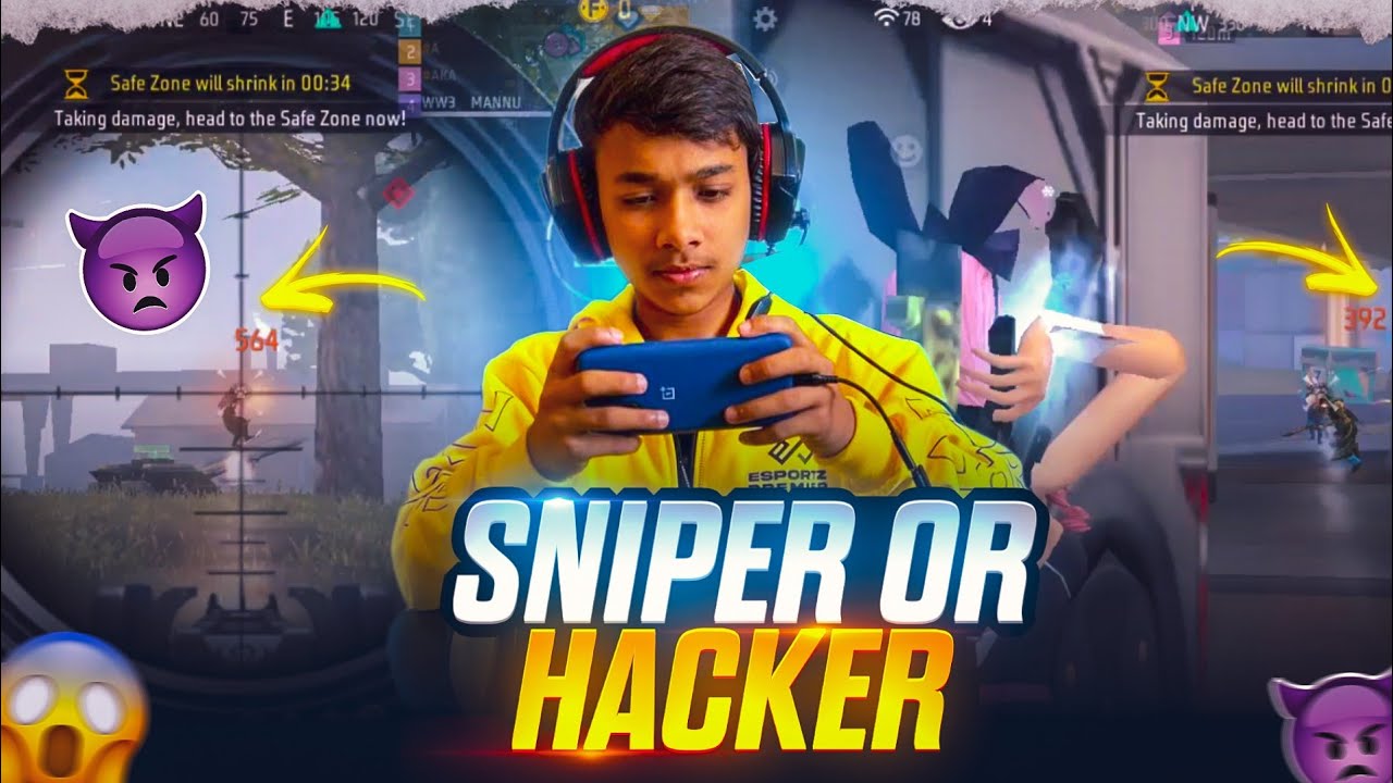 SNIPER OR HACKER 🗿☠️ || TOURNAMENT HIGHLIGHTS 🔥BY SNIPER-MANNU FF 76 👽 ...