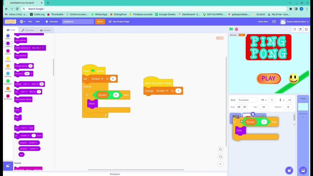 2 player Ping pong in scratch | Scratch | - YouTube