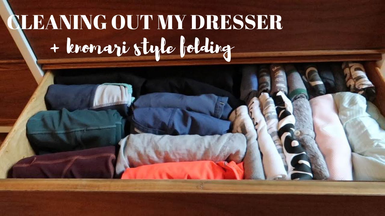 Dresser Cleanout | Konmari Style Folding - YouTube