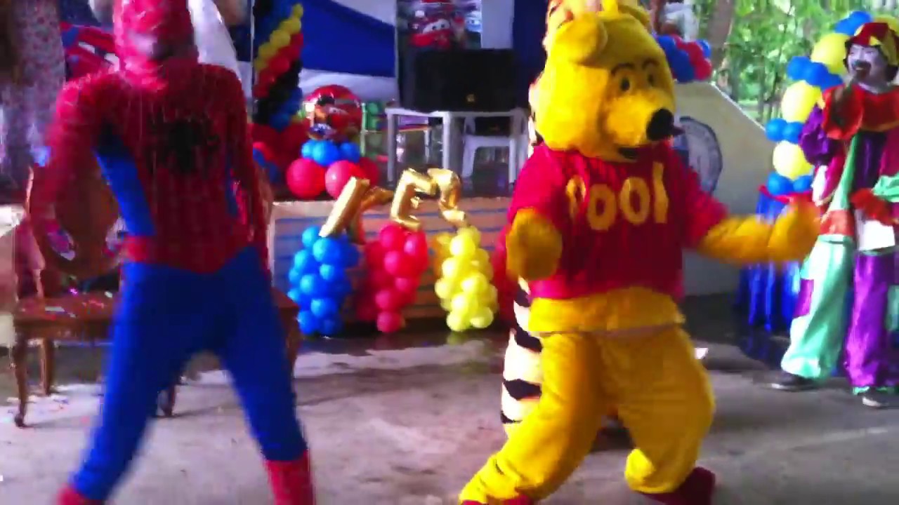 BARNEY,WINNIE THE POOH,SPIDERMAN,SPONGE BOB DANCE SHOWDOWN😁😁🕺🕺 - YouTube