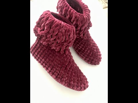 kadife ipten 38 - 39 numara ev botu yapılışı