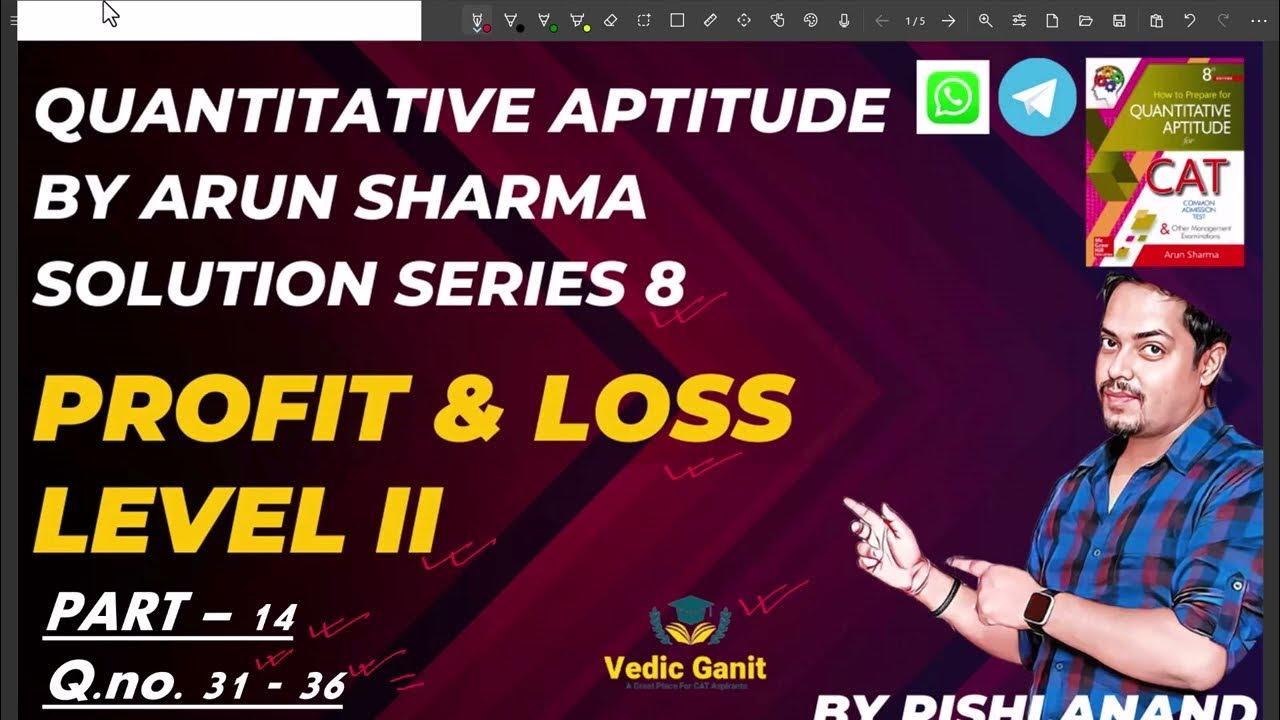 Profit and loss part 14 Quantitative Aptitude by Arun Sharma Solution series 8 - YouTube