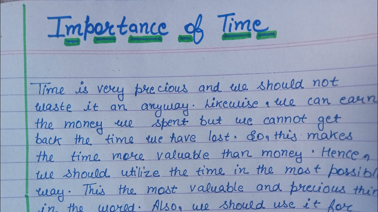 Write An Essay On Importance Of Time Essay On Importance Of Time