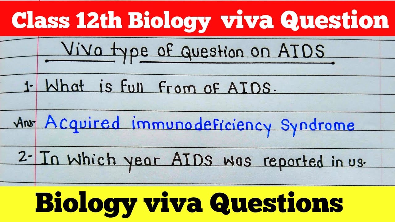 Biology class 12 viva Questions | AlDS viva Question | important viva ...