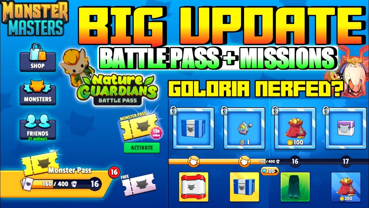 BIG UPDATE | BATTLE PASS + MISSIONS | MONSTER MASTERS - YouTube