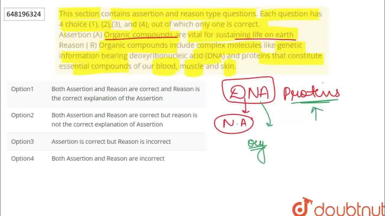 This section contains assertion and reason type questions. Each question has 4 choice (1), (2 ...