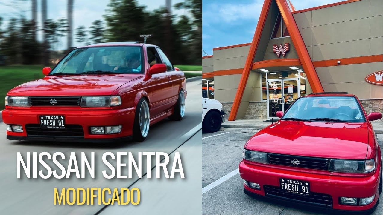 NIssan Sentra color rojo Modificado esta genial :) ideas para tu carro ...