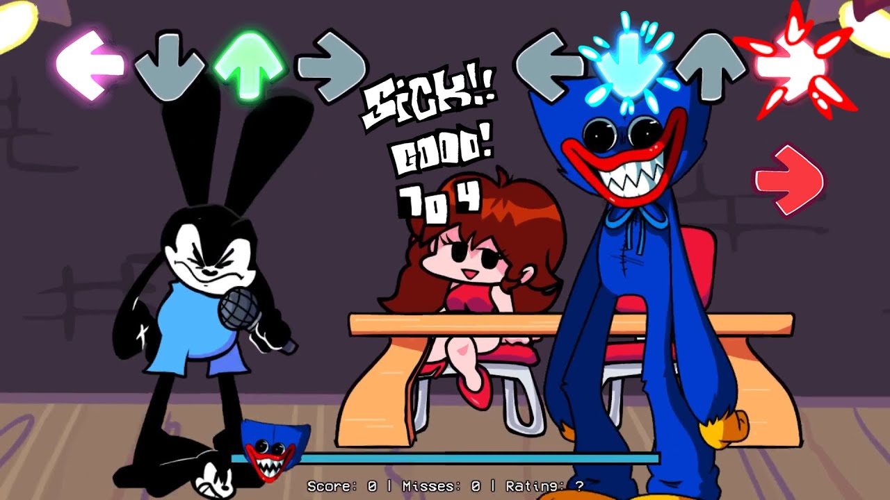 Rabbit's Luck ( Huggy Wuggy VS Oswald ) || FNF Vs Poppy Playtime Huggy ...