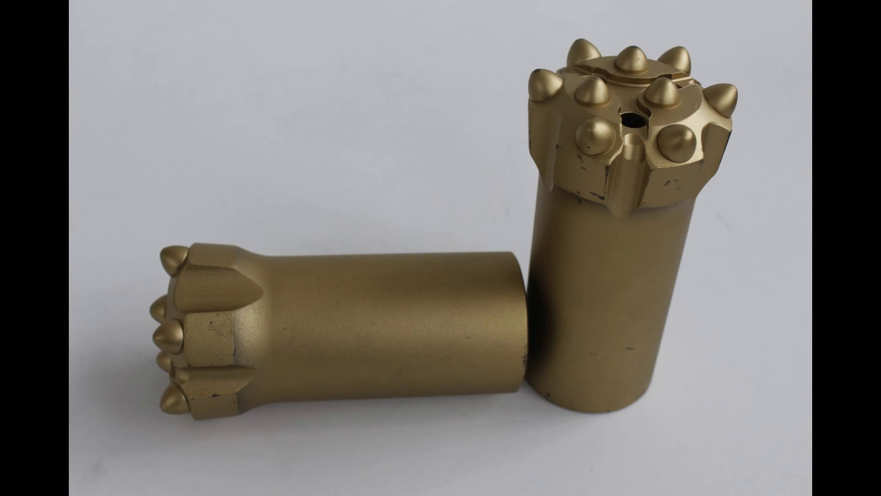 China supplier 34mm taper button bit, 8 buttons drill bits, threaded ...