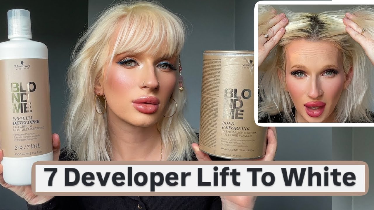 Schwarzkopf Bleach & 7 Developer(Dark Roots) - YouTube
