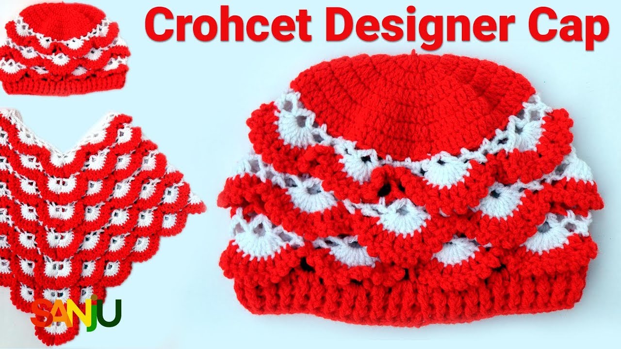 Make designer two color cap step by step | crochet cap design 2021 ...