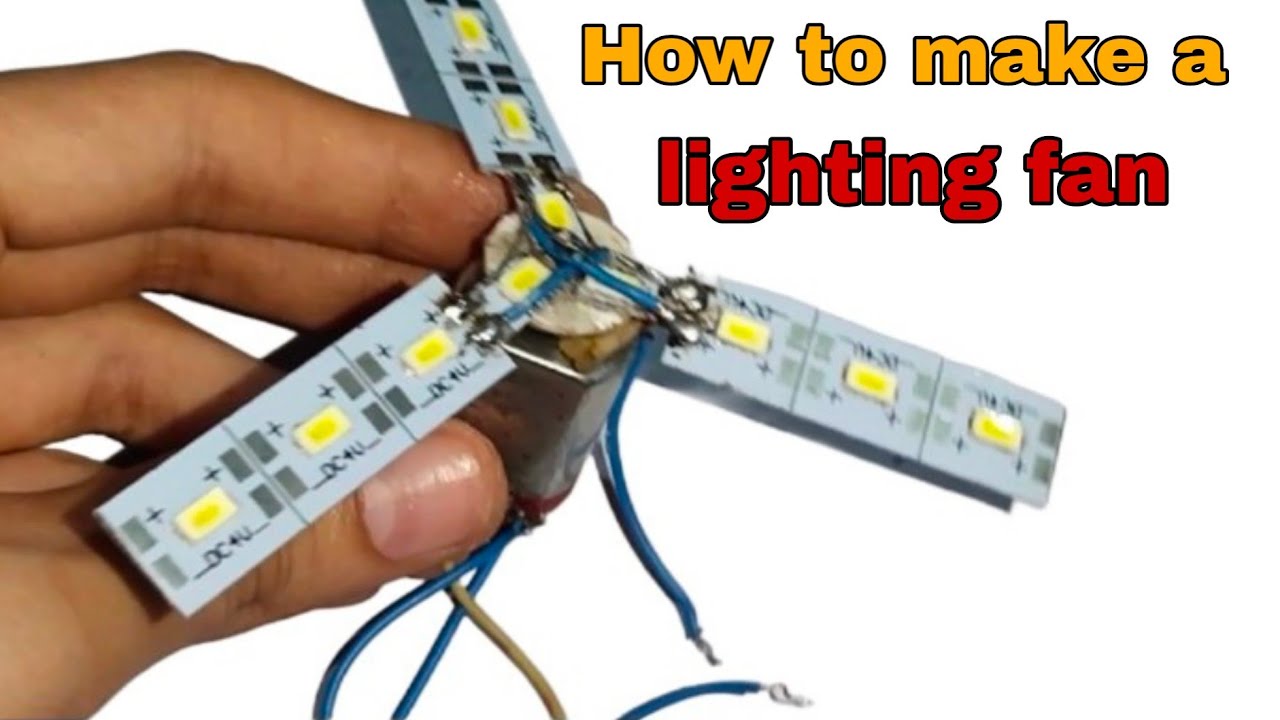 How to make a lighting fan! Hand made fan and light! - YouTube