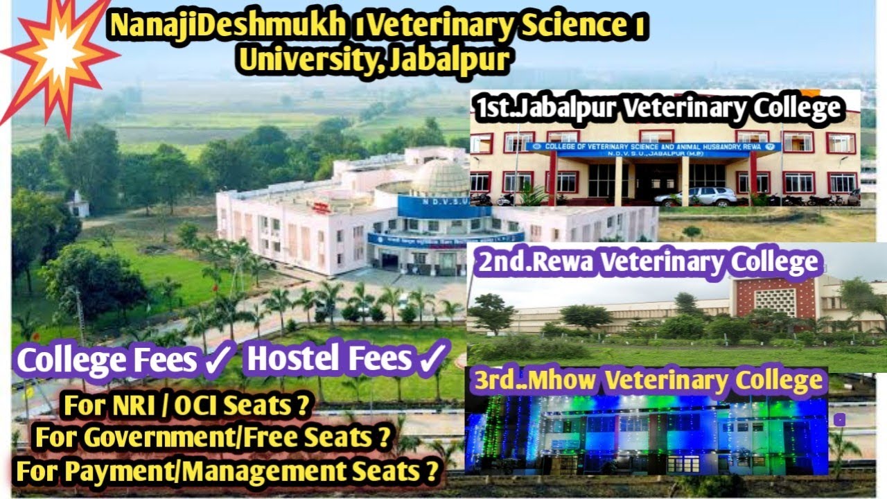 Jabulpur|Rewa|Mhow|Veterinary College Fees Structure|FeesSeats|Paid ...