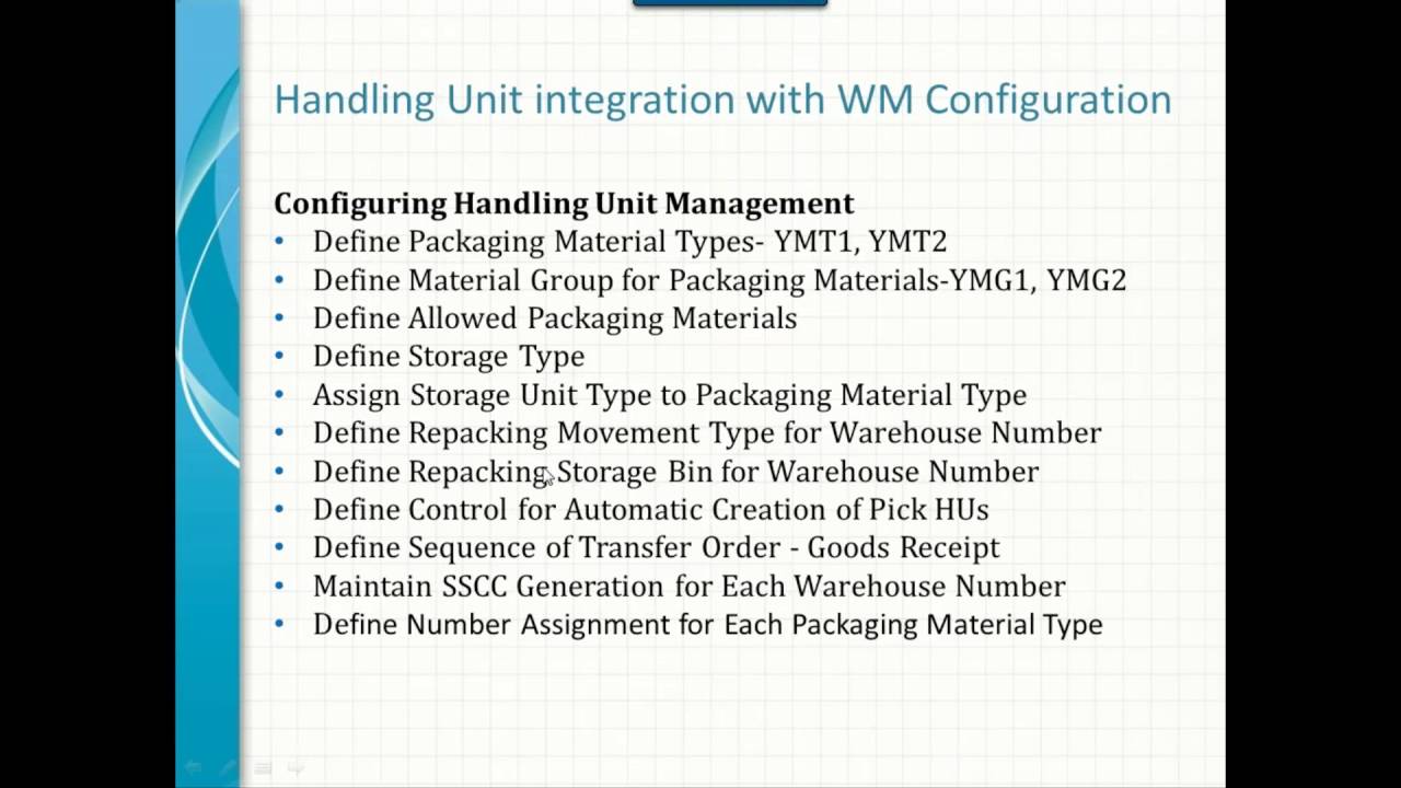 Handling Unit Management integration with WM Part 3 - YouTube