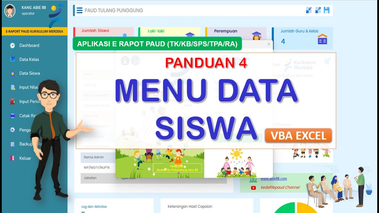 PANDUAN 4 E RAPOT KUMER PAUD MENU DATA SISWA - YouTube