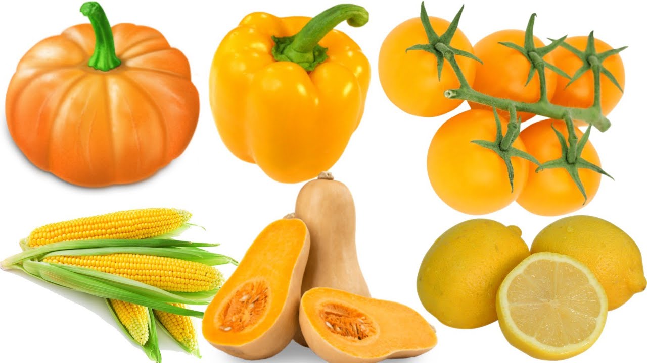Learn Yellow Colour Vegetables Name Kids Education With Fun YouTube
