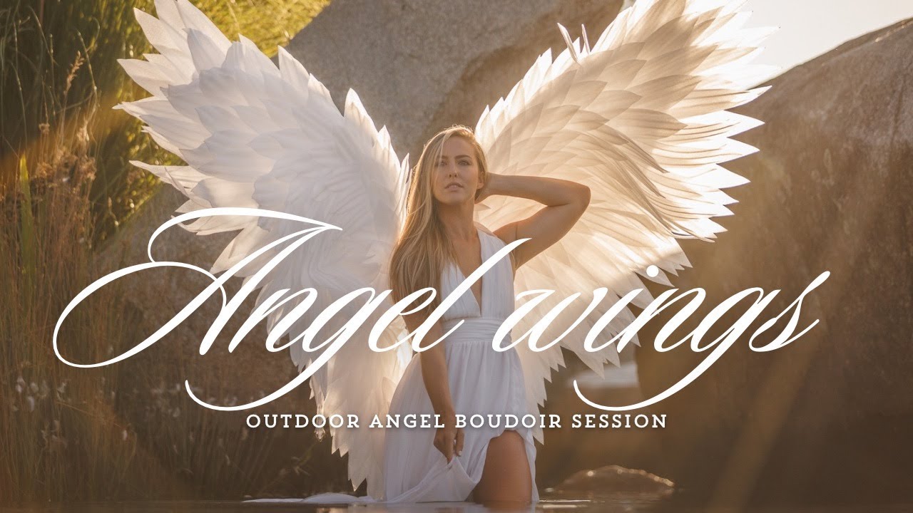 Outdoor Angel Wing Boudoir Photoshoot - YouTube