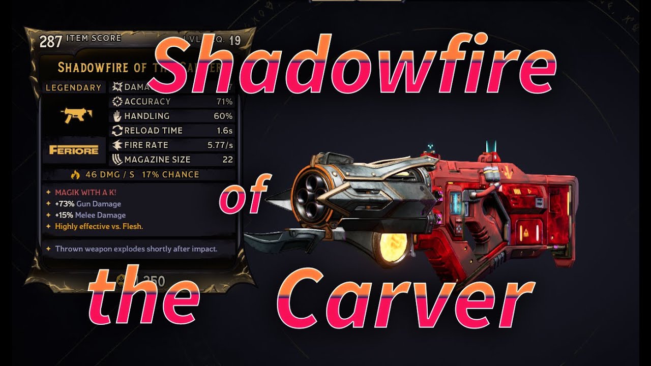 OP Legendary smg SHADOWFIRE OF THE CARVER - YouTube