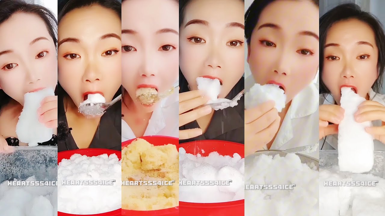 ASMR her soft ice || ice chunks - YouTube