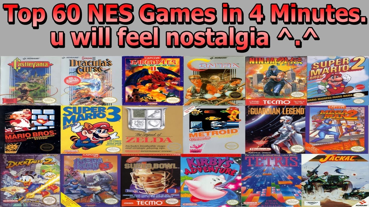 Top 60 NES Games in 4 minutes, u will feel nostalgia ^.^ Nintendo ...