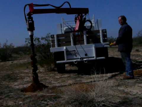 Hydraulic Auger, Post Hole Digger, Sign Post Auger - YouTube