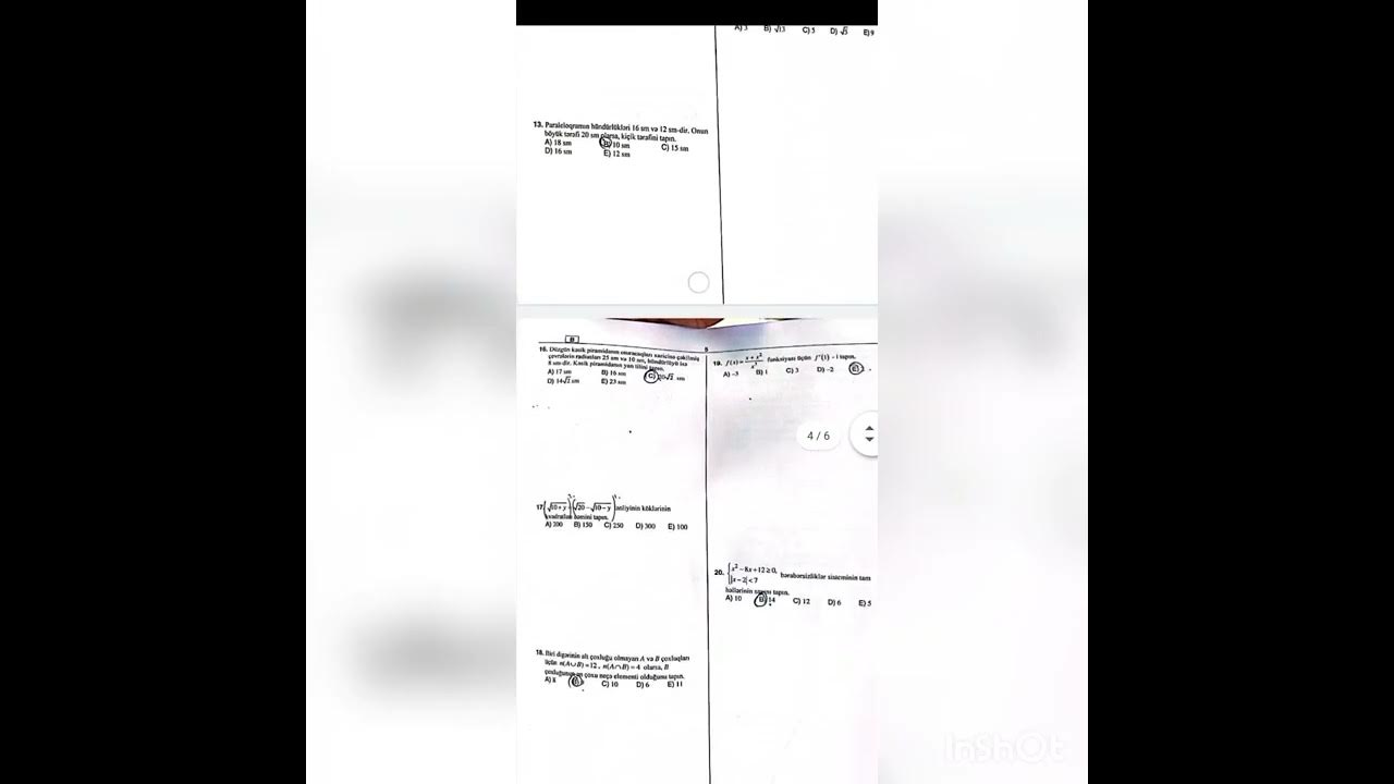 11-ci sinif Blok imtahanı 2-ci qrup "Riyaziyyat" sualları 21.05.2023 DİM 2023 #təhsilədair #dim ...
