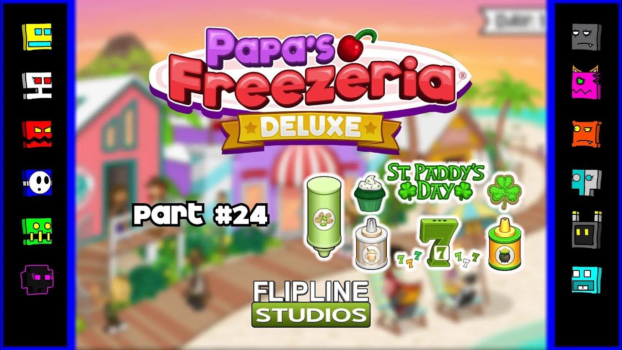 Papa's Freezeria Deluxe Gameplay Part #24 | All St. Paddy's Day Ingredients Unlocked - YouTube